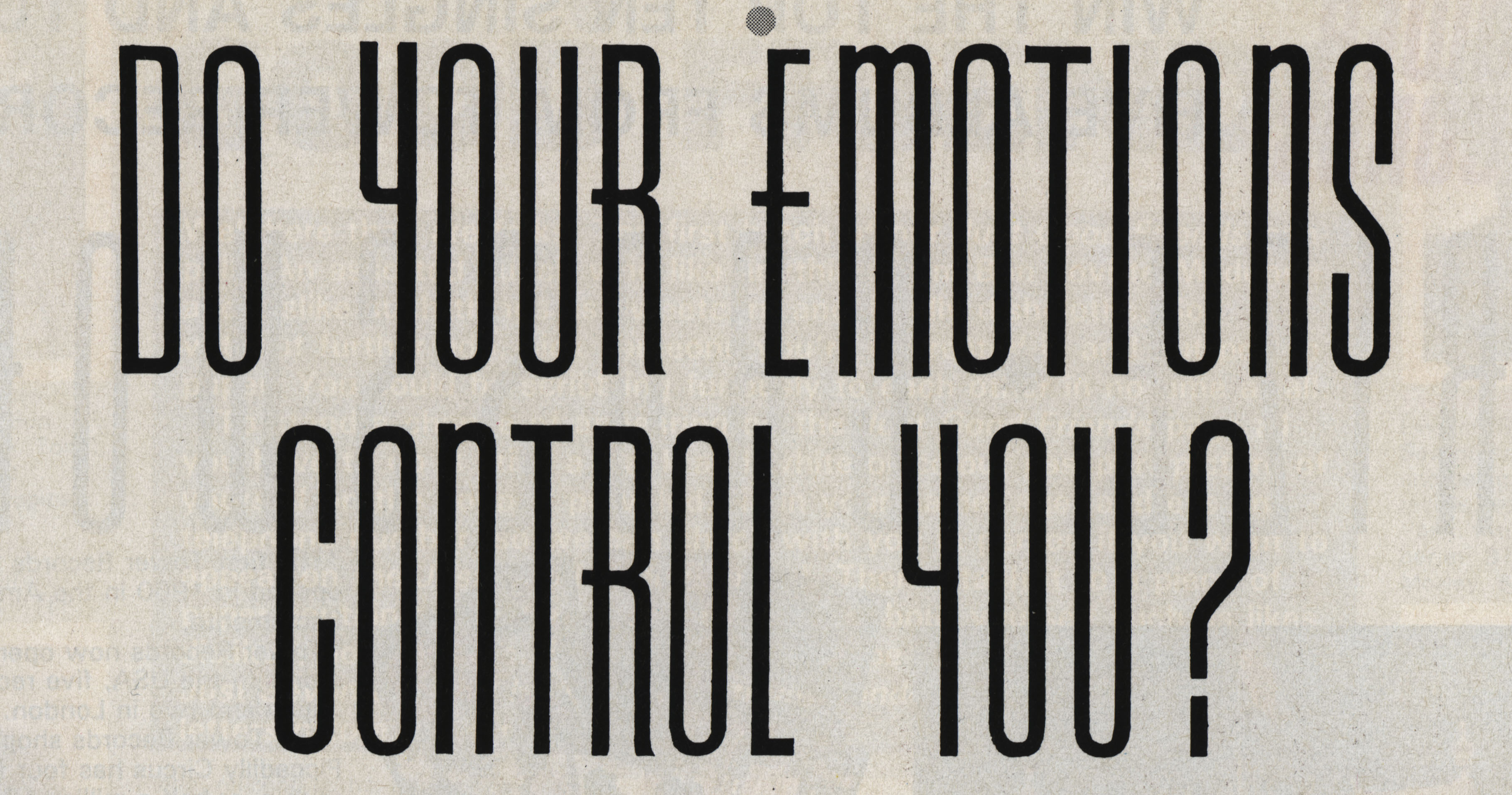 Do Your Emotions Control You?: Young People, Magazines and Mental ...